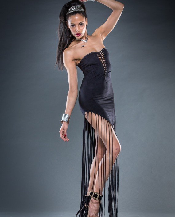 Fringed Dress AURA ripped, cut out and braided - Ça Déchire