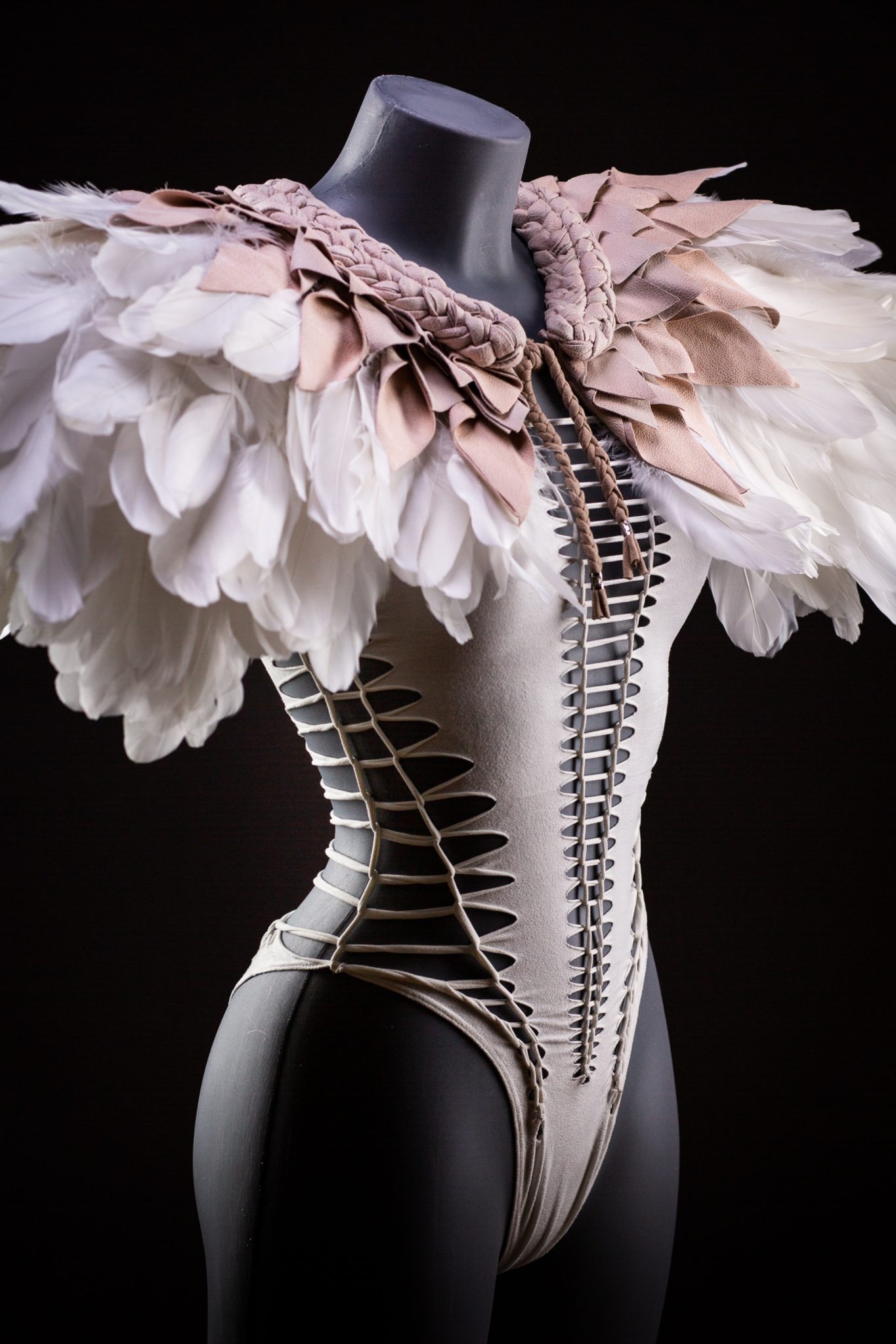 AYO Feathered Shoulder Pad costume - Festival - Burning man - stage ...