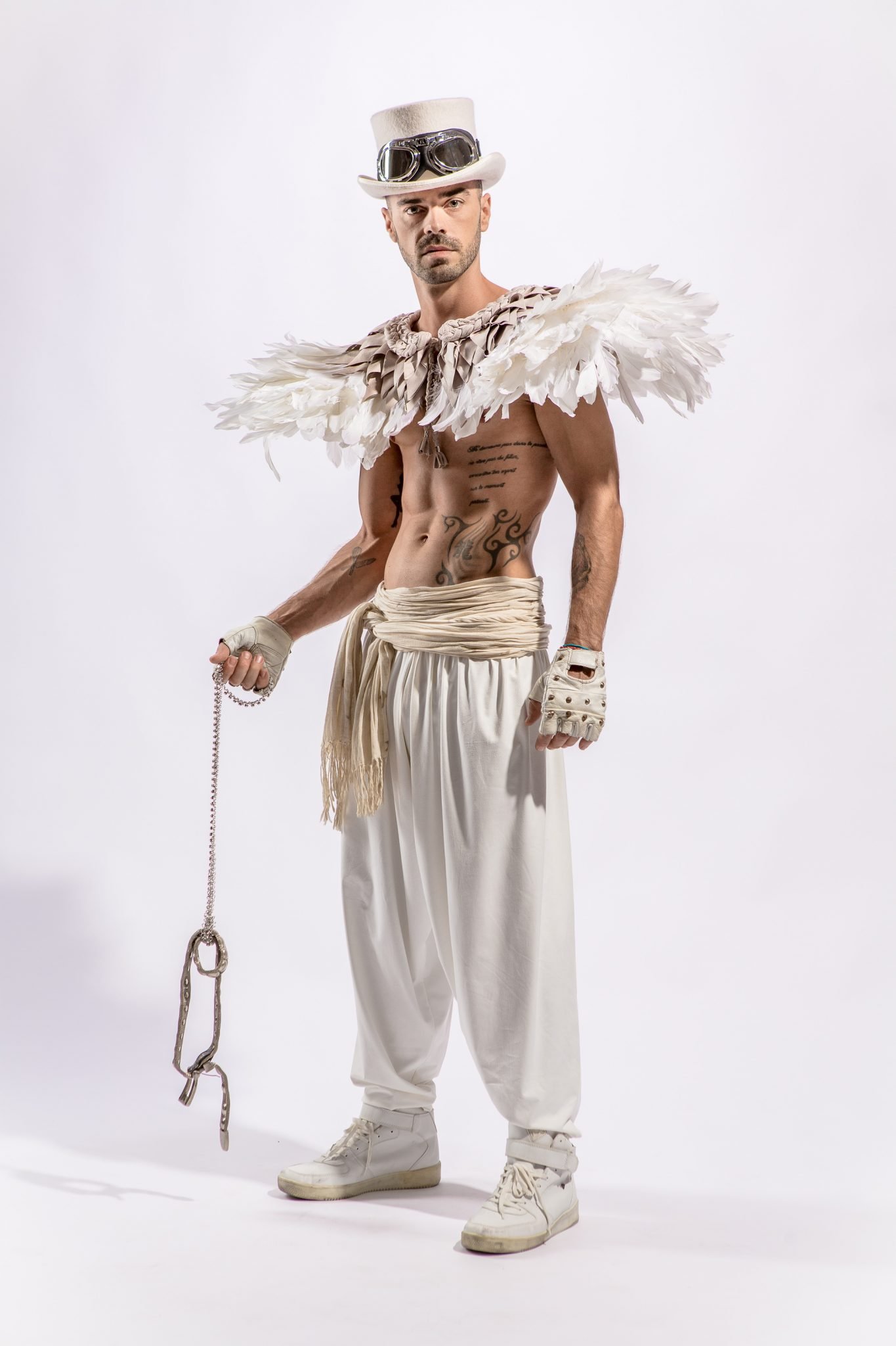 AYO Feathered Shoulder Pad costume - Festival - Burning man - stage ...