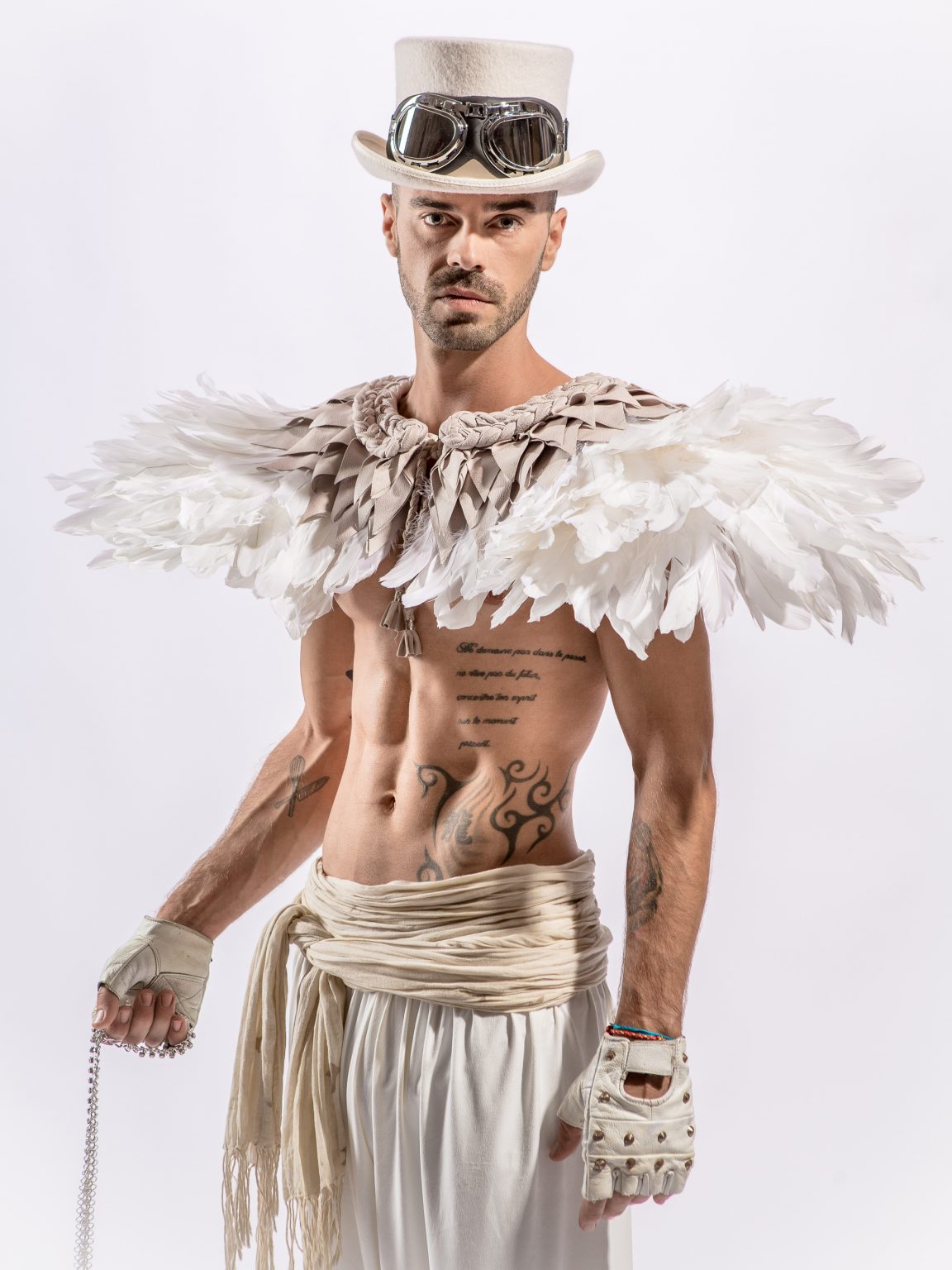 AYO Feathered Shoulder Pad costume - Festival - Burning man - stage ...