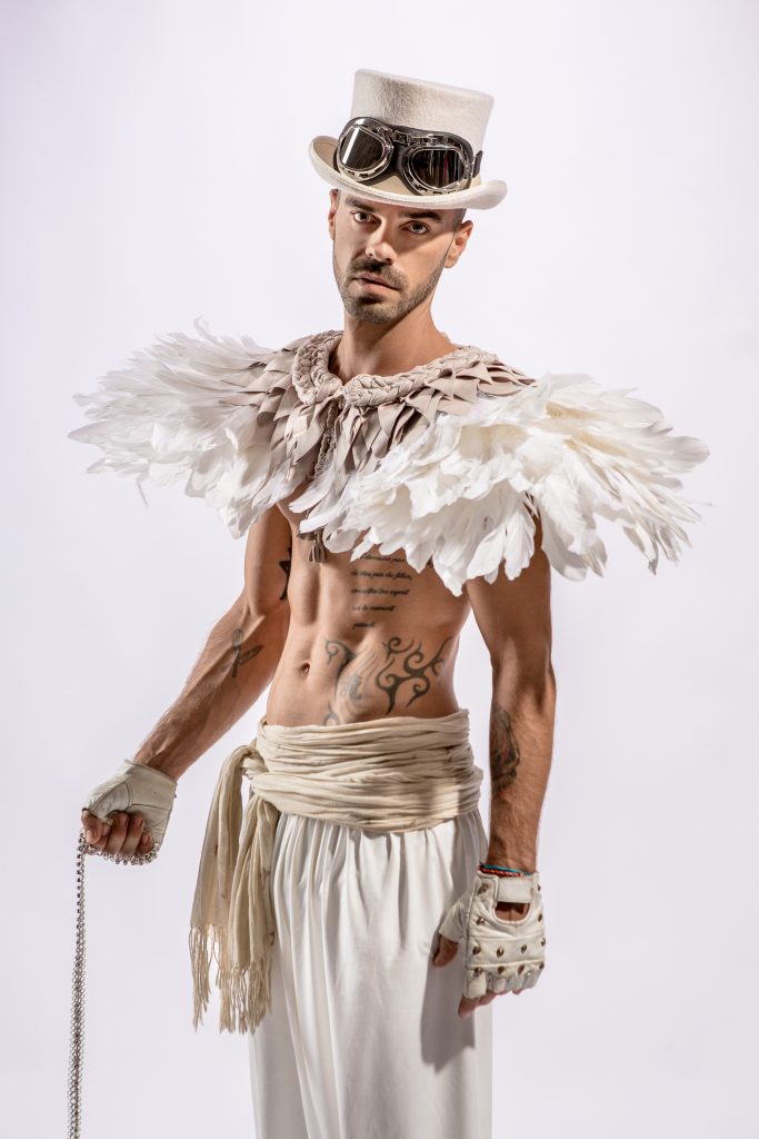 AYO Feathered Shoulder Pad costume - Festival - Burning man - stage ...