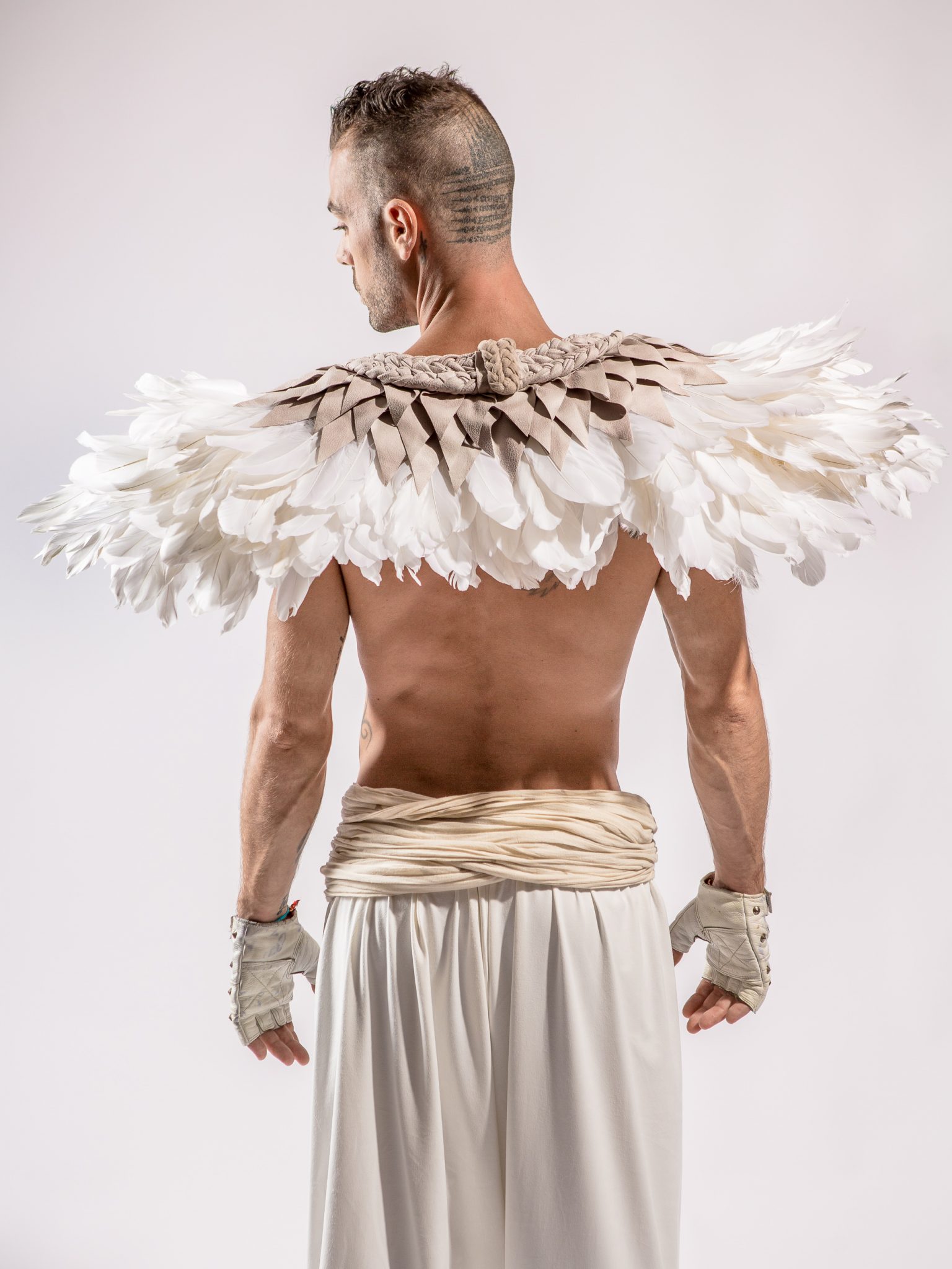 AYO Feathered Shoulder Pad costume - Festival - Burning man - stage ...